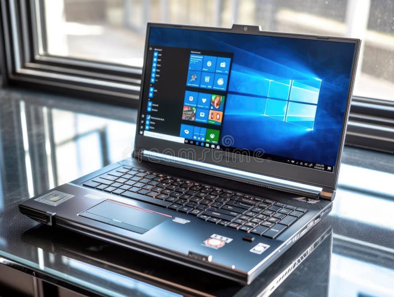 Futuristic Tech Setup with Laptop and VR Headset Stock Illustration ...