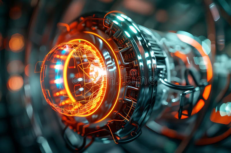 Futuristic Tech Sphere: a Close-up View of a Sci-Fi Device Stock ...