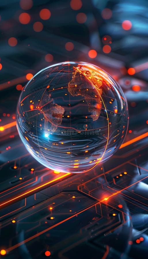 Hi-tech Sphere Computer Technology on the Blue Background Stock Vector ...