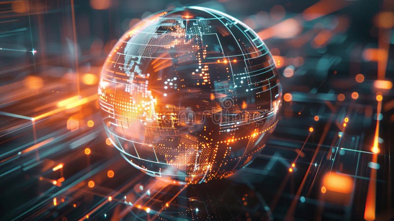 Hi-tech Sphere Computer Technology on the Blue Background Stock Vector ...