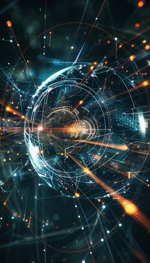 Hi-tech Sphere Computer Technology on the Blue Background Stock Vector ...