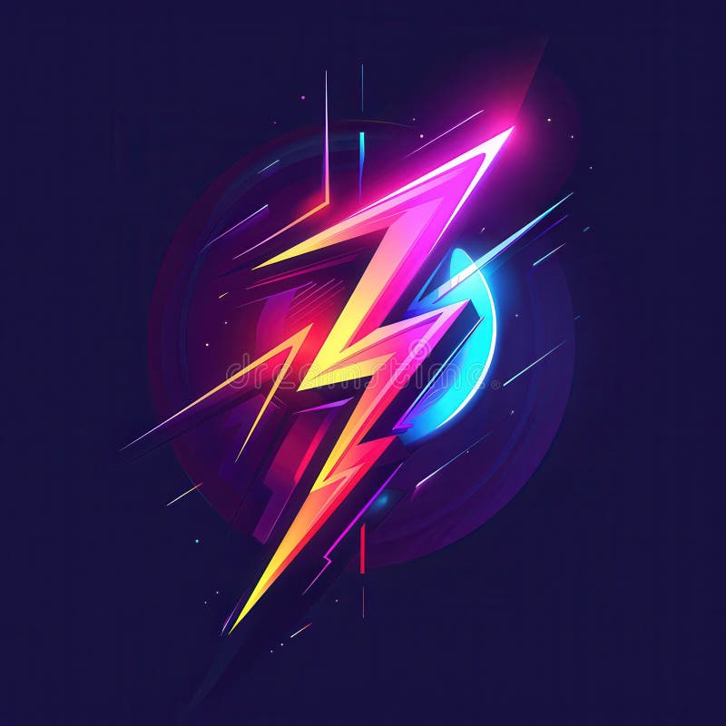 Futuristic Tech Startup Logo with Vibrant Neon Lightning Bolt Design ...