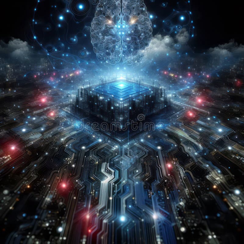 Future of our computers stock illustration. Illustration of tech ...