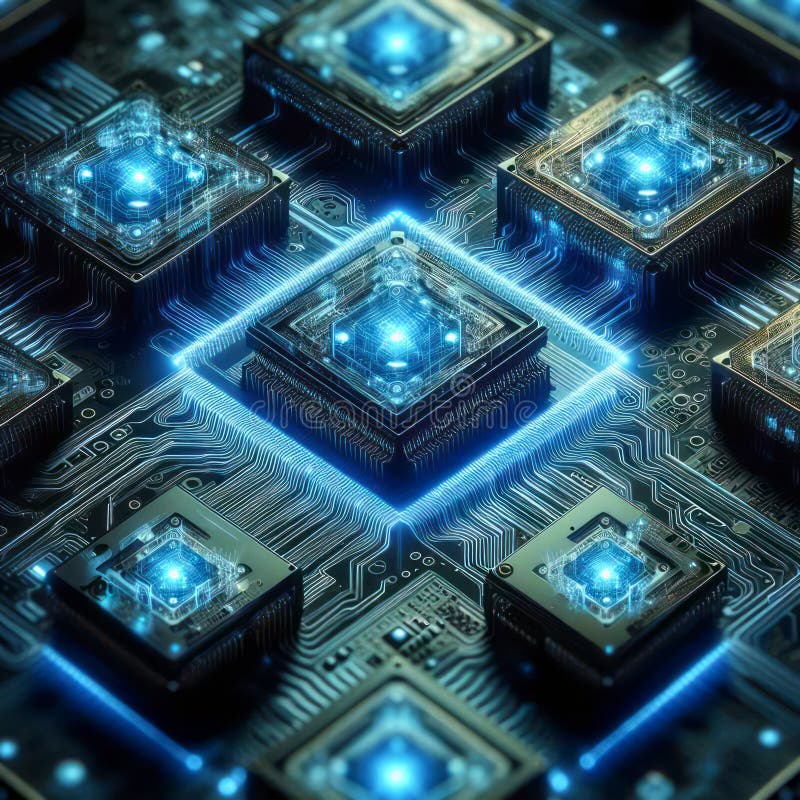 Future computers stock illustration. Illustration of nanotechnology ...