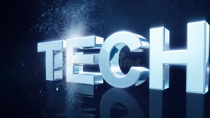 Futuristic Tech Text Animation with Explosive Visual Effects Stock ...