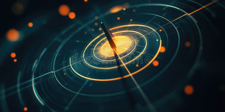 Futuristic Tech Theme with Target Overlay Stock Photo - Image of target ...