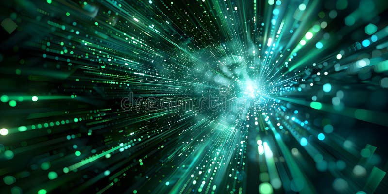 Futuristic Tech Themes: a Vibrant Burst of Green and Blue Light ...
