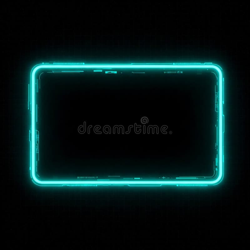 Futuristic Tech Window with Neon Effect Stock Illustration ...