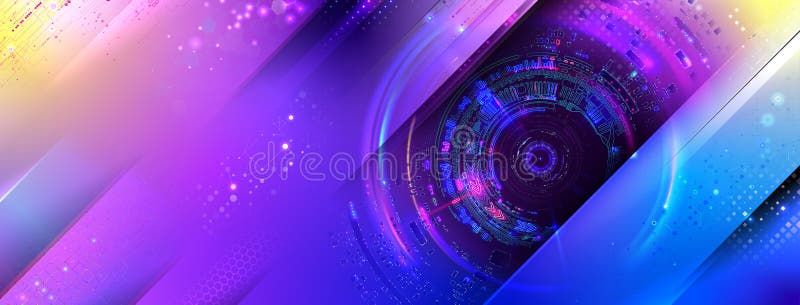 Futuristic Techno Background in Vibrant Purple and Blue Stock Vector ...