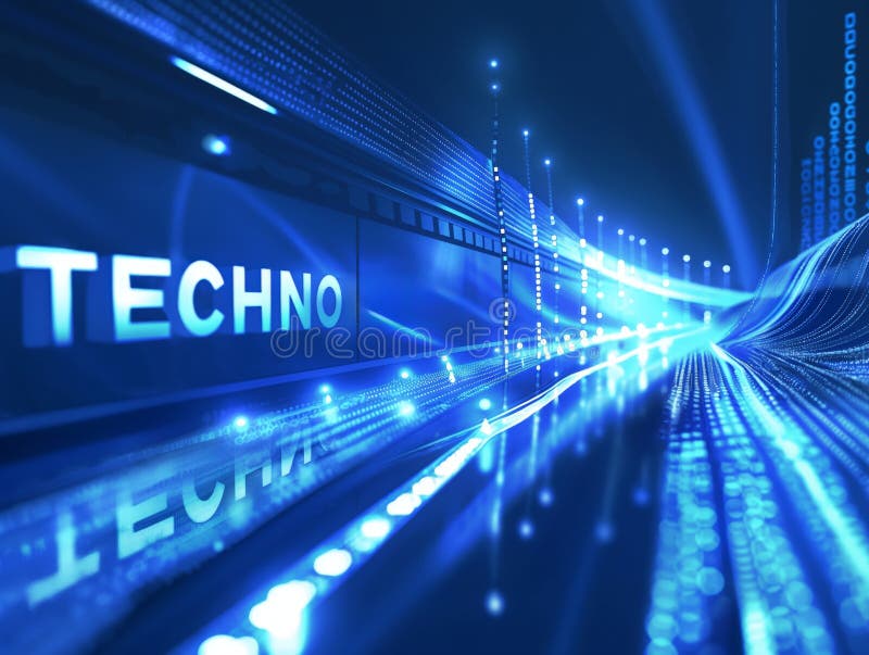 Futuristic Techno Digital Art Stock Image - Image of concept, digital ...