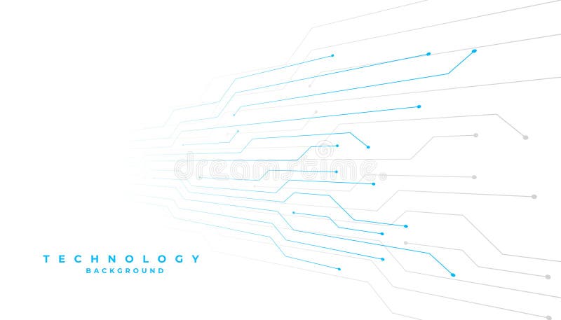 Digital Techno Circuit Line Networked White Background Design Stock ...