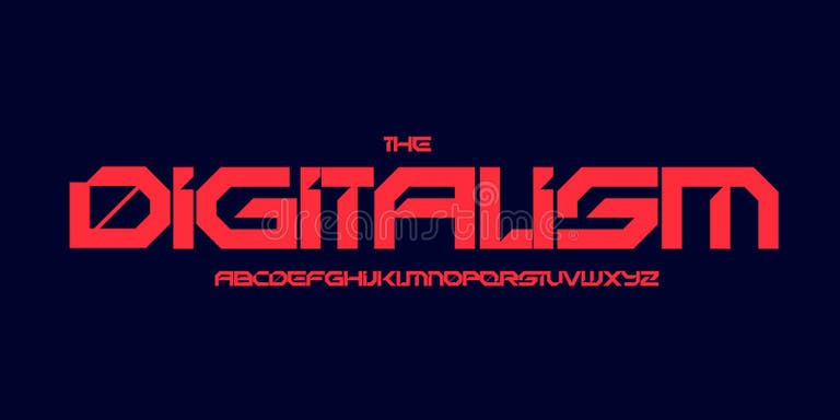 Futuristic Techno Logo Font, Angular Sci-fi Alphabet. Bold Geometric ...