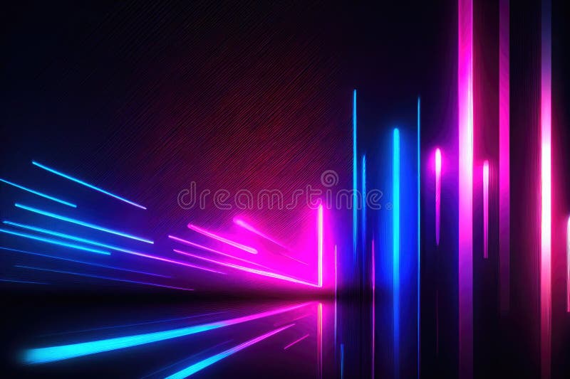 Futuristic Techno Sci-fi Background with Glowing Lines, Ai Generation ...