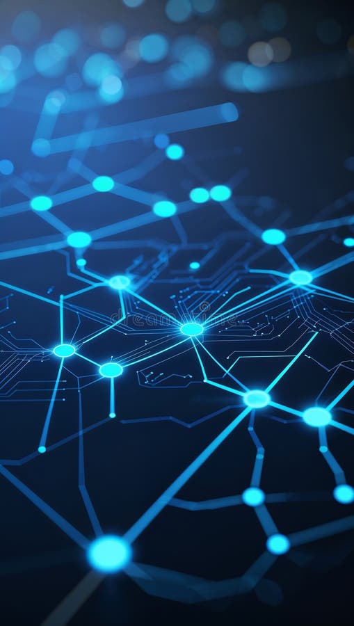 Futuristic Abstract Design with Dark Blue Hexagonal Background Stock ...