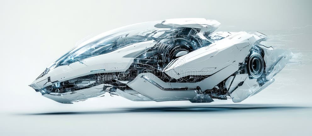 Futuristic Technological Abstractions: Dynamic Blue and Silver ...