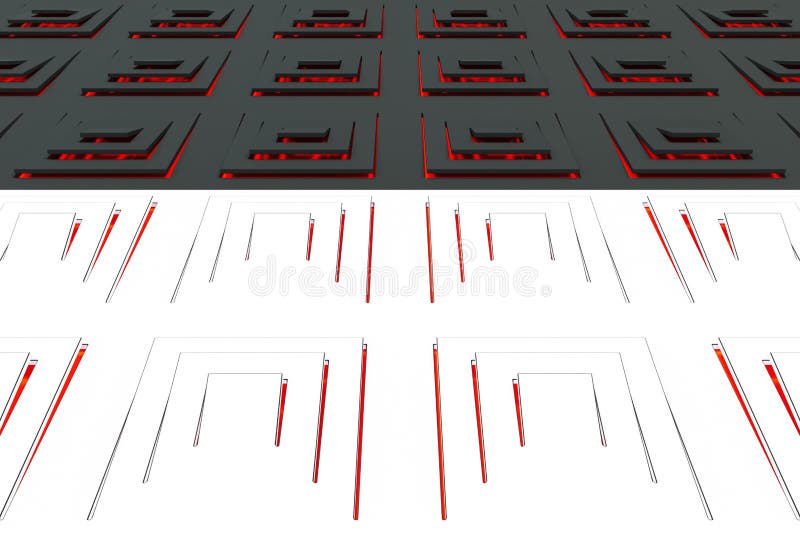 Futuristic Technological Background Made from Extruded Rectangular ...