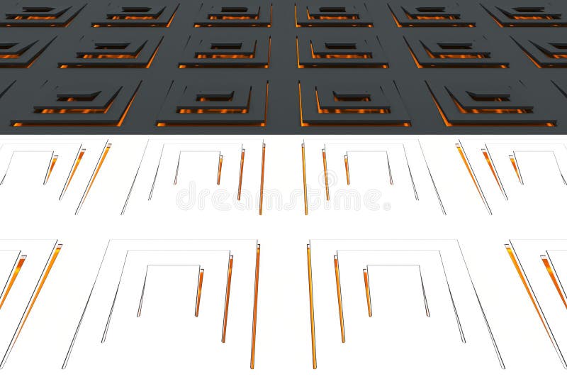 Futuristic Technological Background Made from Extruded Rectangular ...