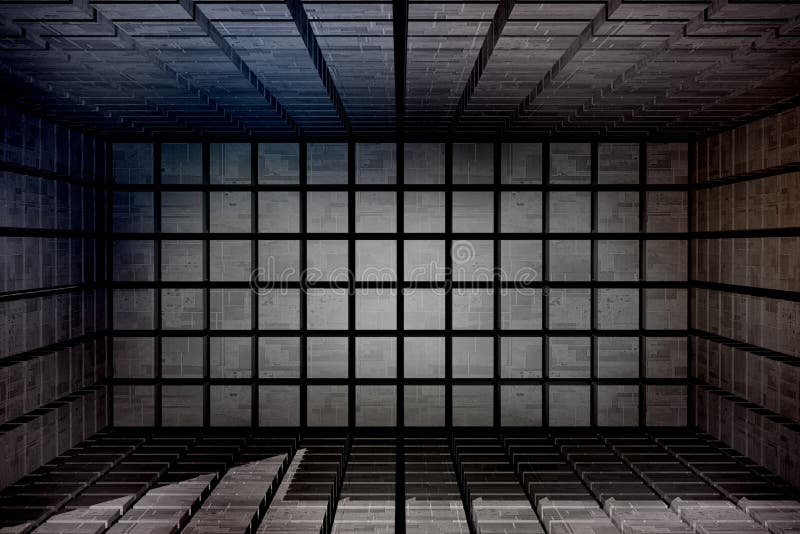 Geometric Technological Architecture Background Stock Illustrations ...