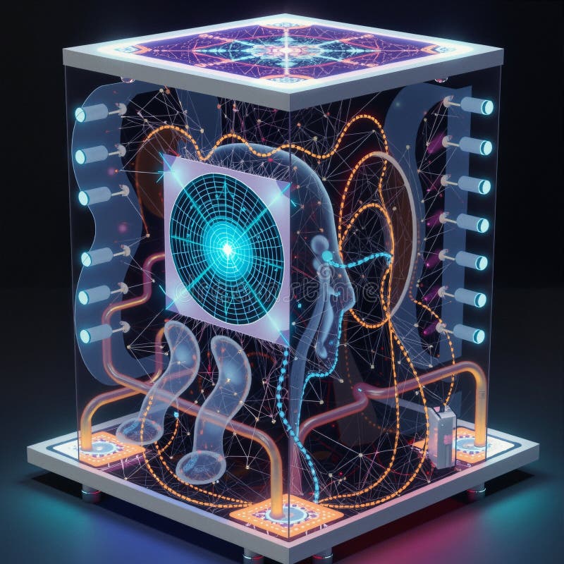 Futuristic Technological Brain Cube Stock Photos - Free & Royalty-Free ...