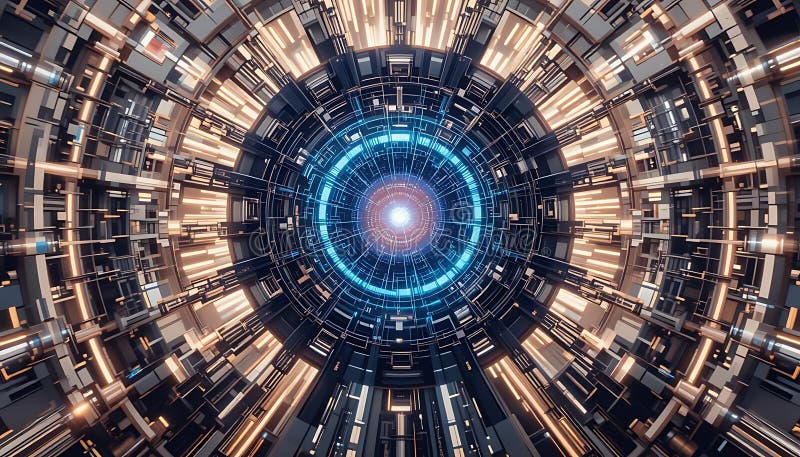 Futuristic Technological Circular Structure Design Stock Illustration ...