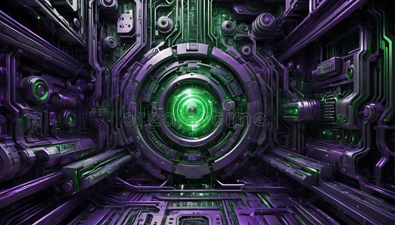 Futuristic Technological Core Green Energy Powerhouse Complex System ...