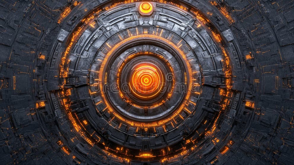 Futuristic Technological Core Machine Design in Abstract Form Stock ...