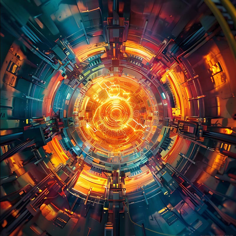 Futuristic Technological Core: a Vibrant Energy Core Stock Illustration ...