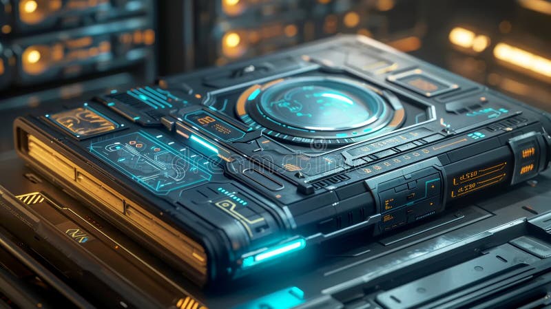 Futuristic Technological Device with Circular Display and Digital ...