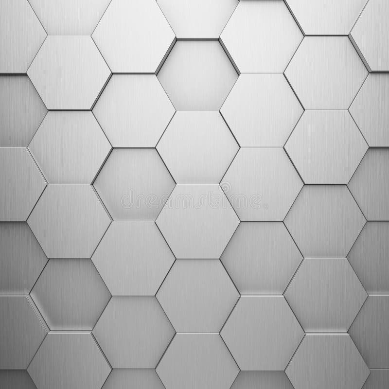 Futuristic and Technological Hexagonal Background. 3d Rendering Stock Illustration ...