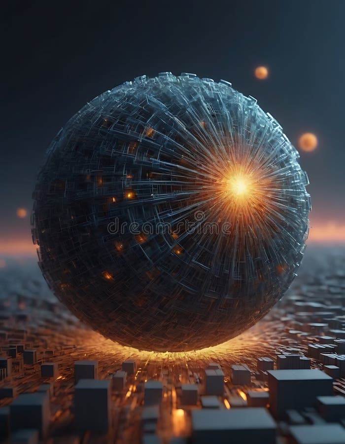 Futuristic Technological Sphere Explosion. Generative Ai Stock ...