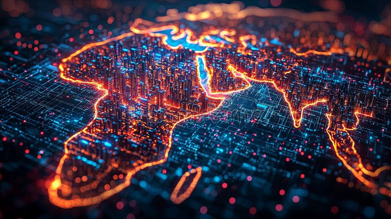 Futuristic Technological Visualization of Africa As a Connected Smart ...