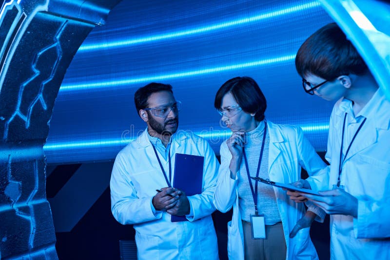 Futuristic Technologies, Discussion of Multiethnic Scientists Stock ...