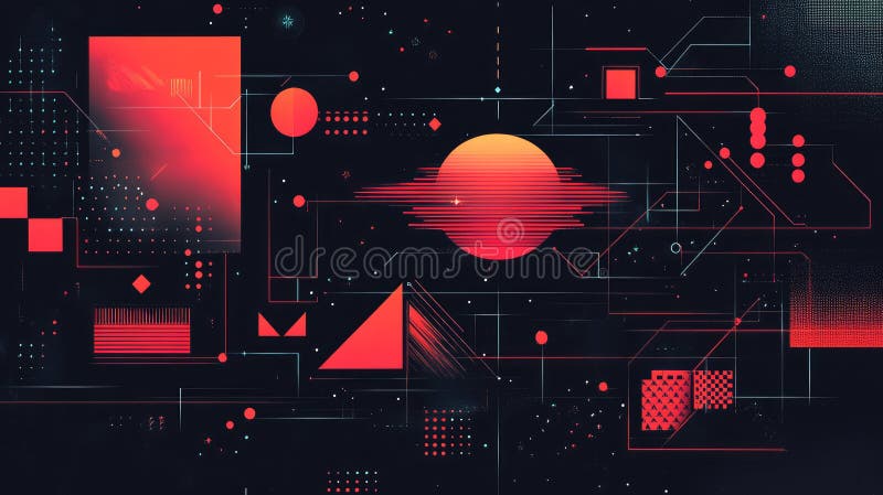 Futuristic Technology Abstract Background with Geometric Shapes and ...