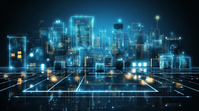 Futuristic Technology Abstract for Internet Business Big Data Vector ...