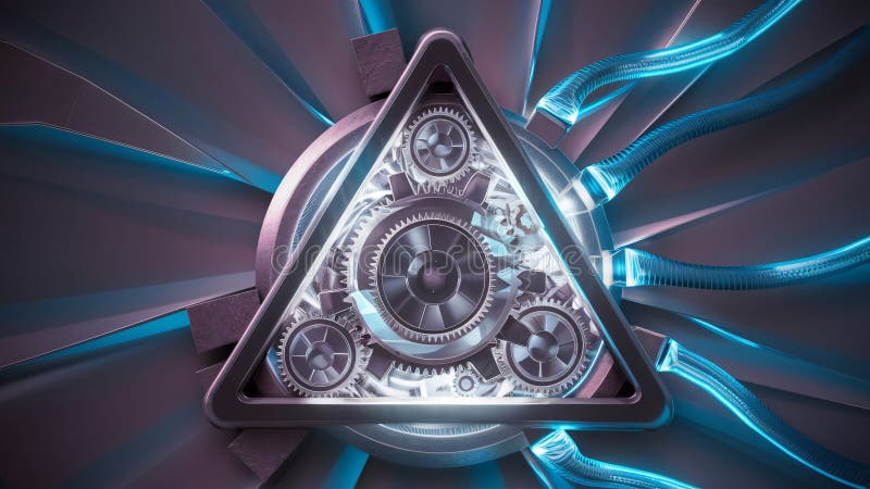 Futuristic Technology, Abstract Triangular Gear High Quality Image ...