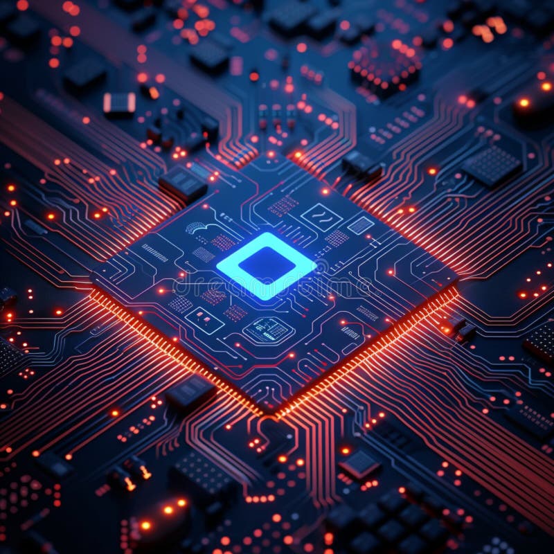 Futuristic Technology AI Chipset on Circuit Board, Innovative Artwork ...