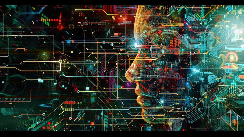 Futuristic Technology AI Interface an Illustration of Digital Circuitry ...