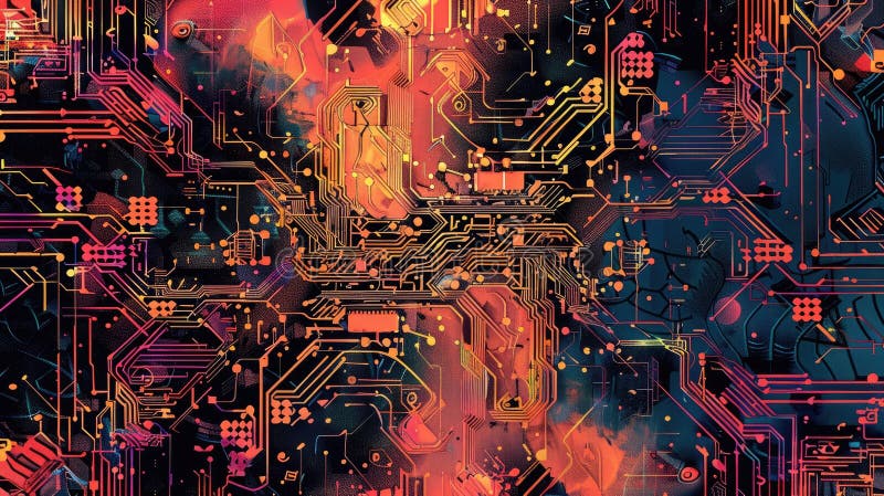 Futuristic Technology AI Interface an Illustration of Digital Circuitry ...