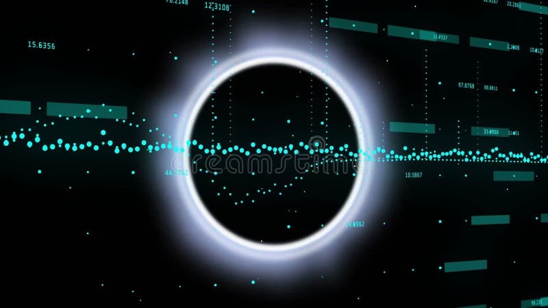Futuristic Technology Animation with Glowing Circle and Data Points ...
