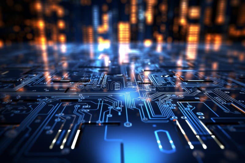 Futuristic Technology Backdrop Cyber Circuitry Creates a Stylish ...