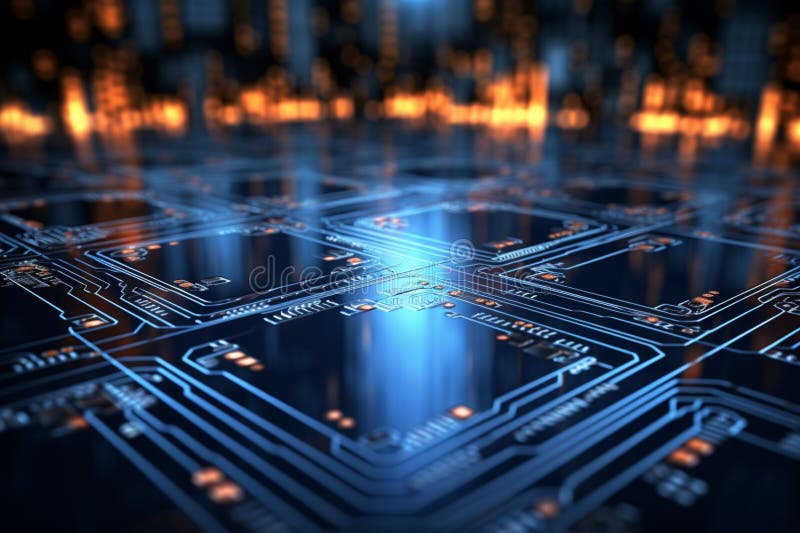 Futuristic Technology Backdrop Cyber Circuitry Creates a Stylish ...