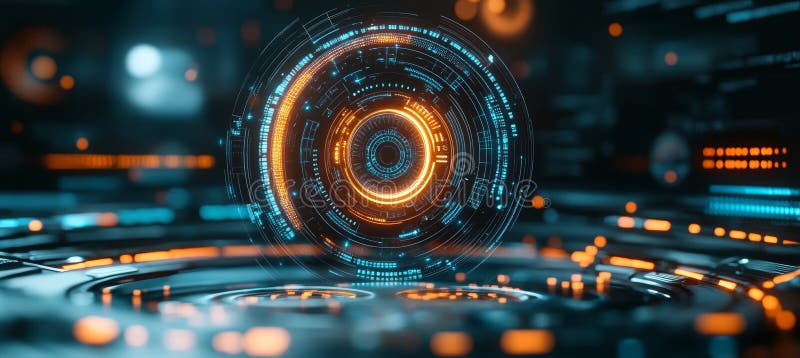 Futuristic Technology Background, Abstract Digital Interface with ...