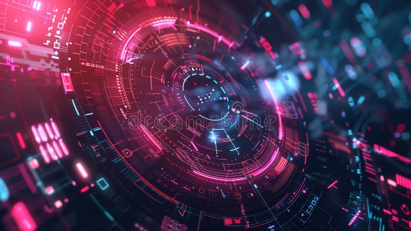 Futuristic Technology Background. Abstract Digital Interface with ...