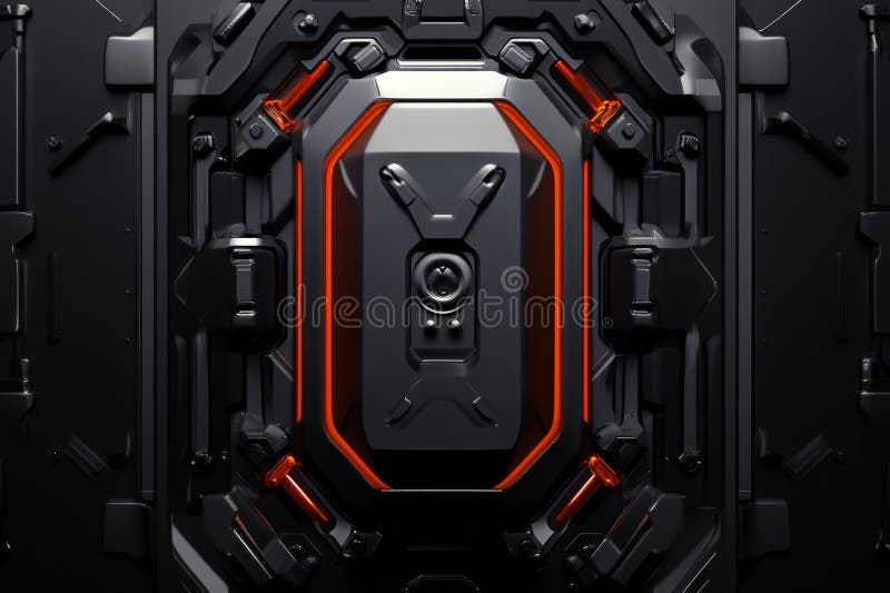 Futuristic Technology Background with Abstract High Tech Black Border ...