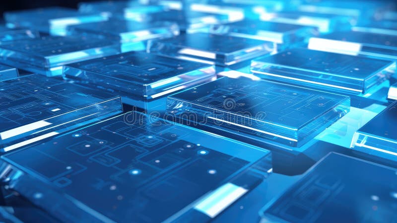 Futuristic Technology Background Blue Stock Illustration - Illustration ...