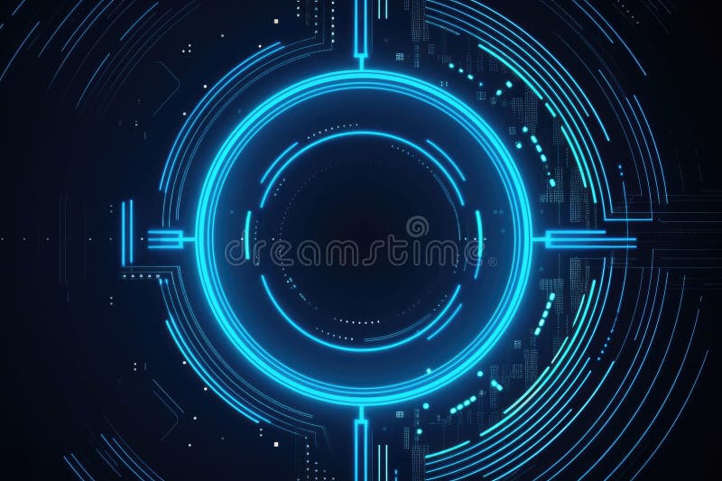 Futuristic Technology Background, Circle Geometric. Generative AI Stock ...