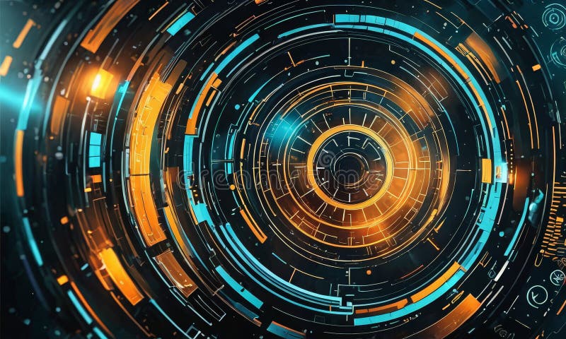 Futuristic Technology Background with Circular Pattern Stock ...