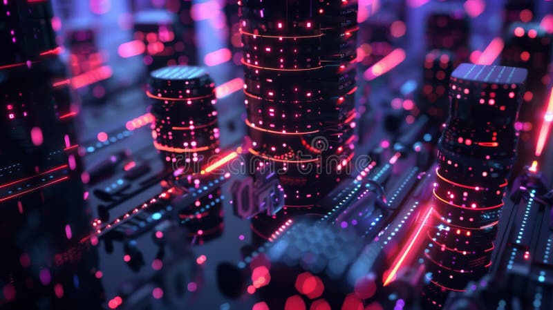 Futuristic Technology Background, Database Storage, Cloud Computing ...