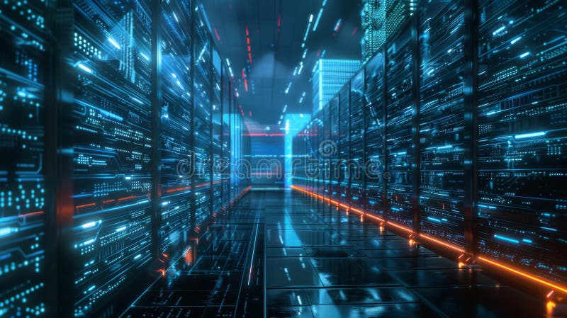 Futuristic Technology Background, Database Storage, Cloud Computing ...