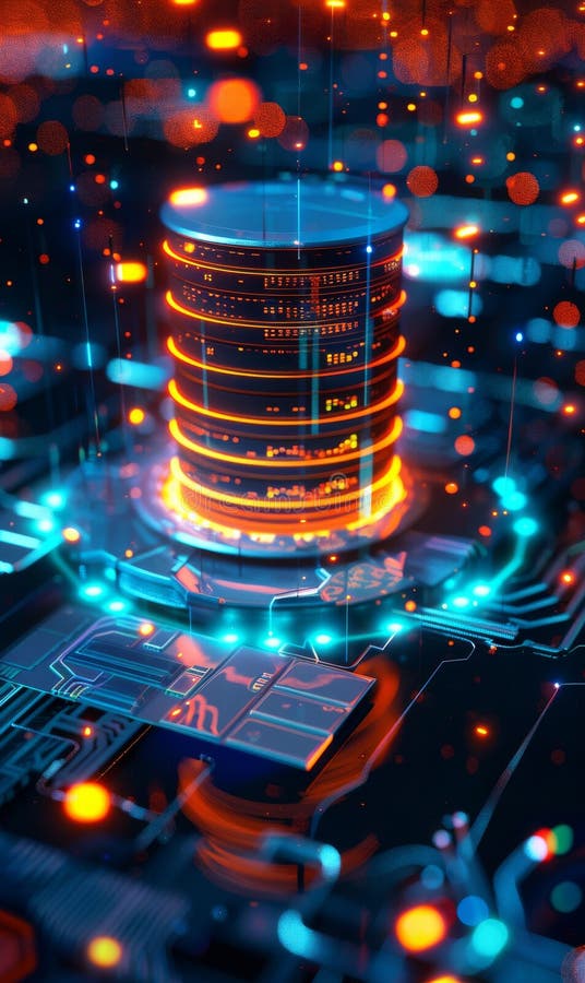 Futuristic Technology Background, Database Storage, Cloud Computing ...